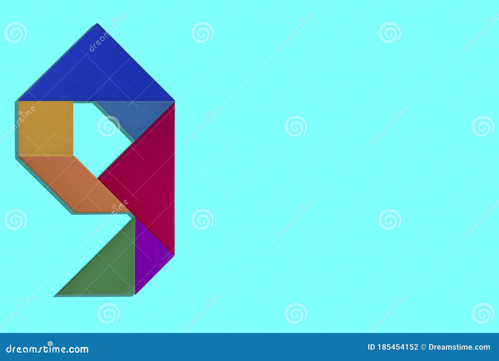 Abstract Geometric Shape - Number Nine Stock Photo - Image of pattern ...