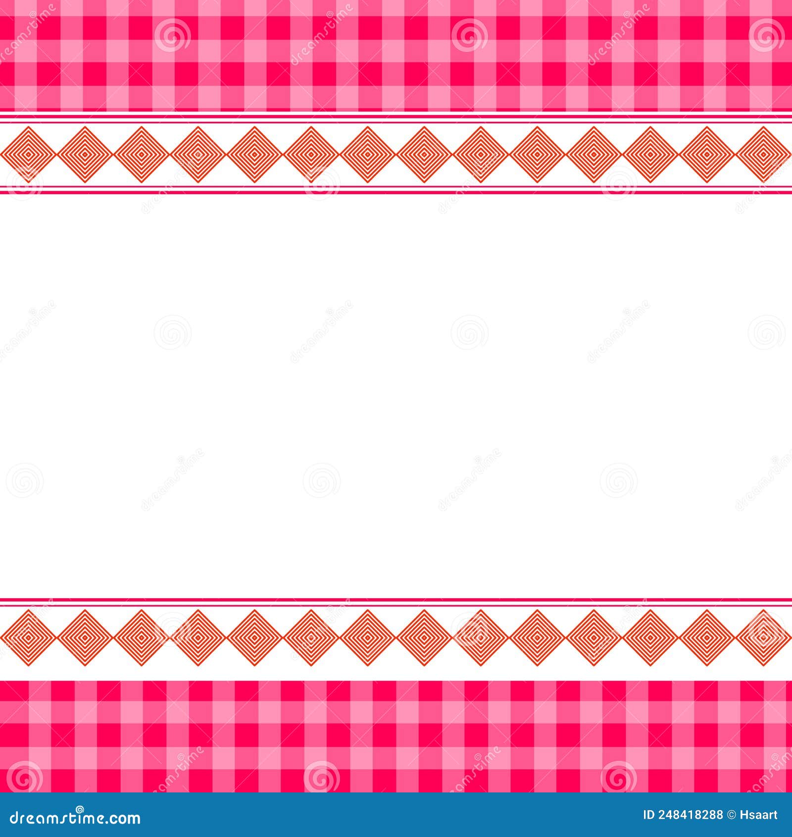 Abstract Geometric Shape with Red Plaid Background Pattern Stock Vector ...