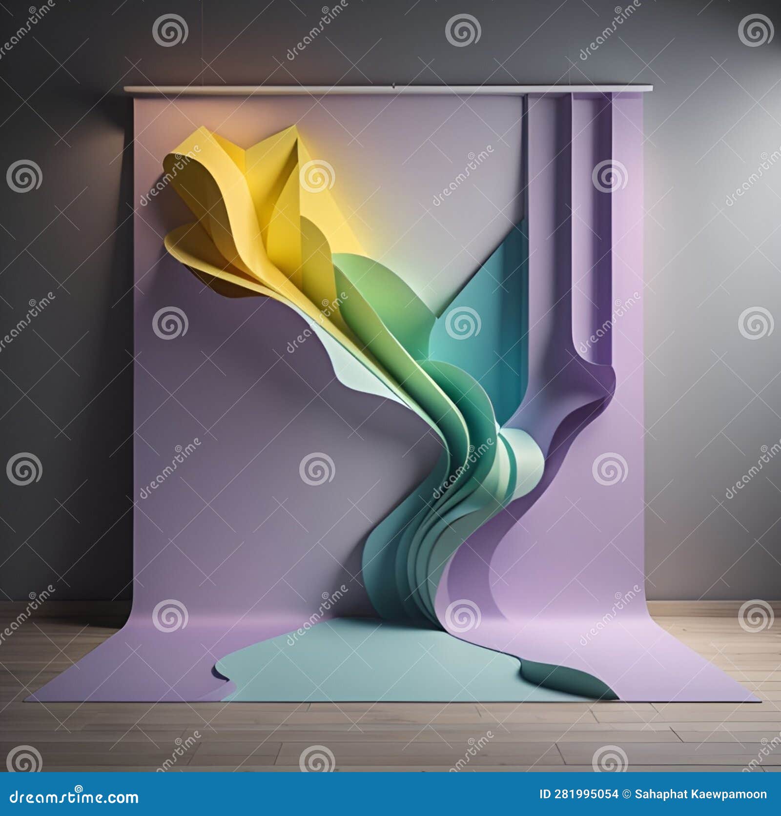 Abstract Geometric Shape in the Room. 3d Render Stock Illustration ...
