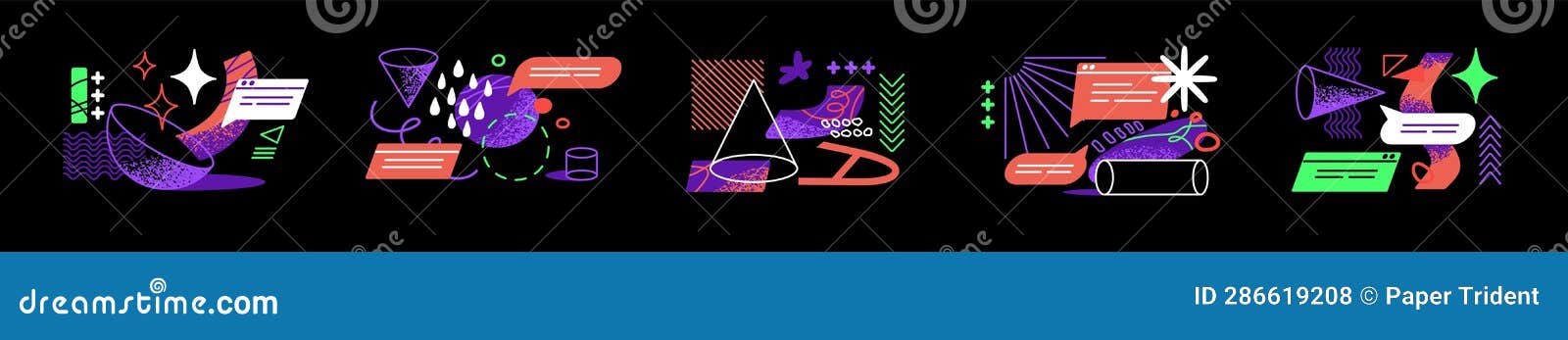 Abstract Geometric Shape Set. Elements for Chat, Messenger, Dialog ...