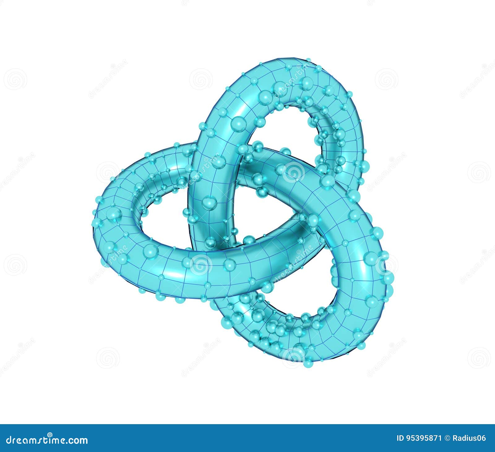 Abstract Geometric Shape with Trefoil Knot. Stock Illustration ...