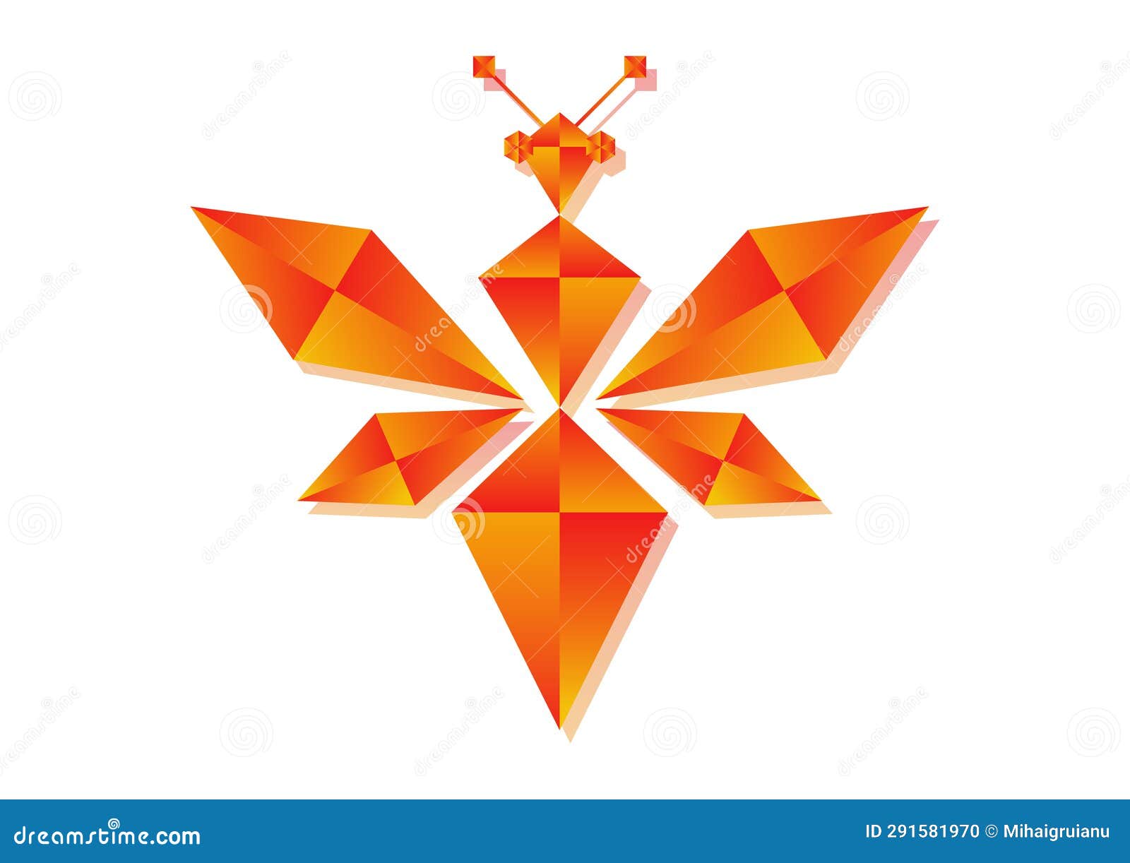 Abstract Geometric Shaped Bee Vector Flat Design Stock Illustration ...