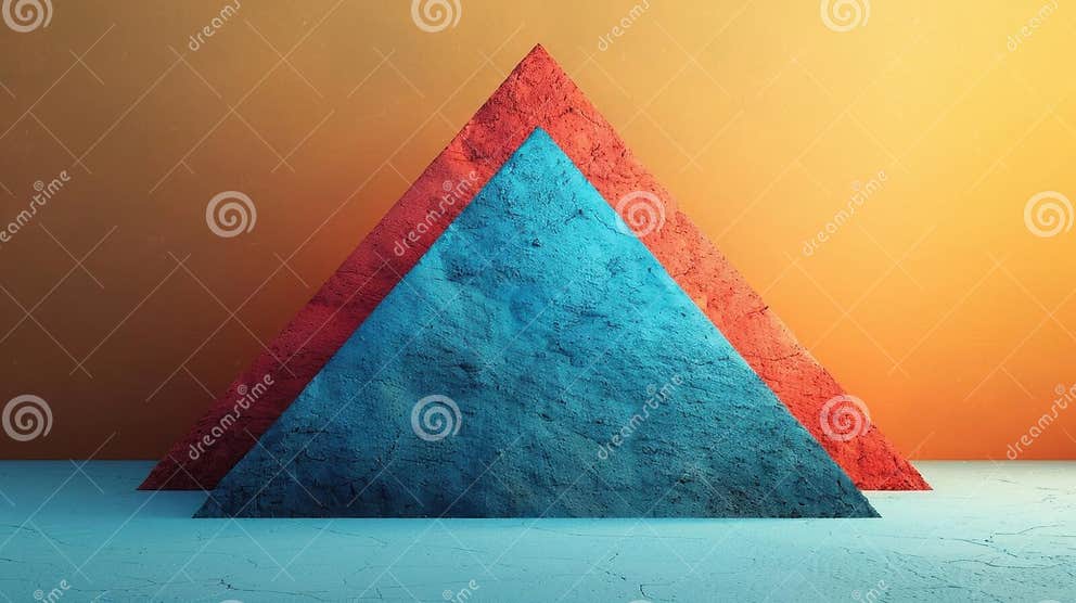 Abstract Geometric Shapes with Blue and Red Triangles Stock ...