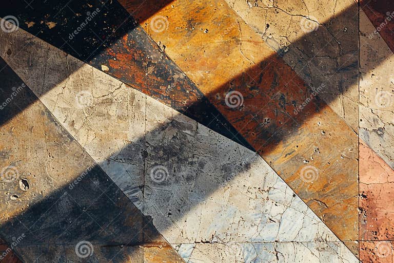 Abstract Geometric Shapes Casting Bold Shadows Under a Midday Sun ...