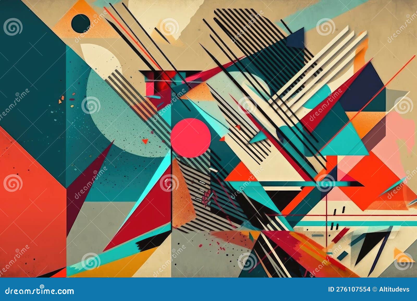 Abstract Geometric Shapes, Colors, and Lines in Unexpected Combination ...