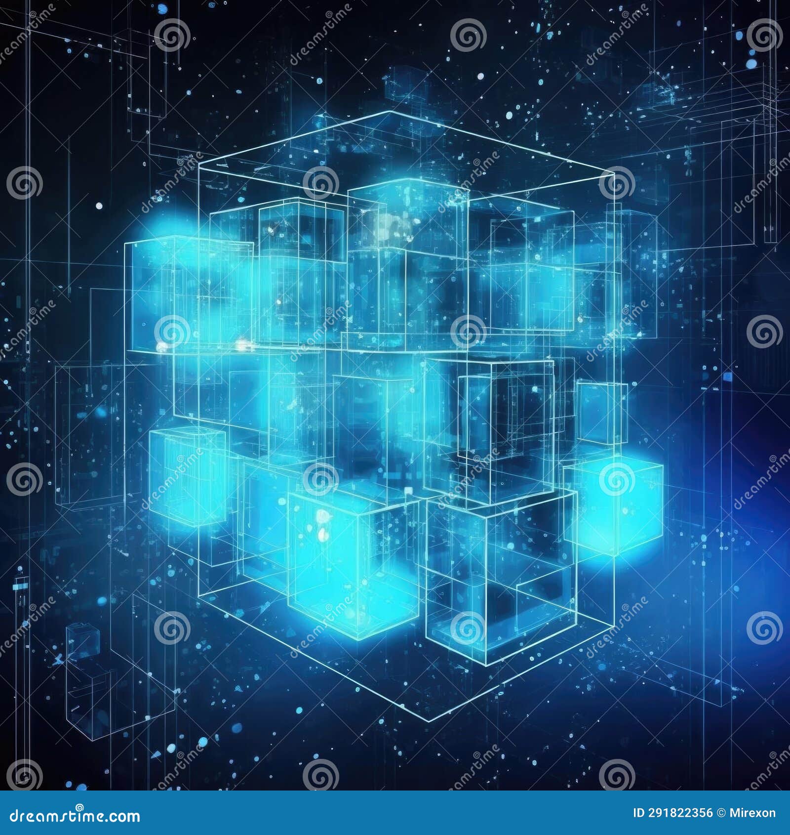 Abstract of Geometric Shapes. Composition with Squares. Cube Design ...