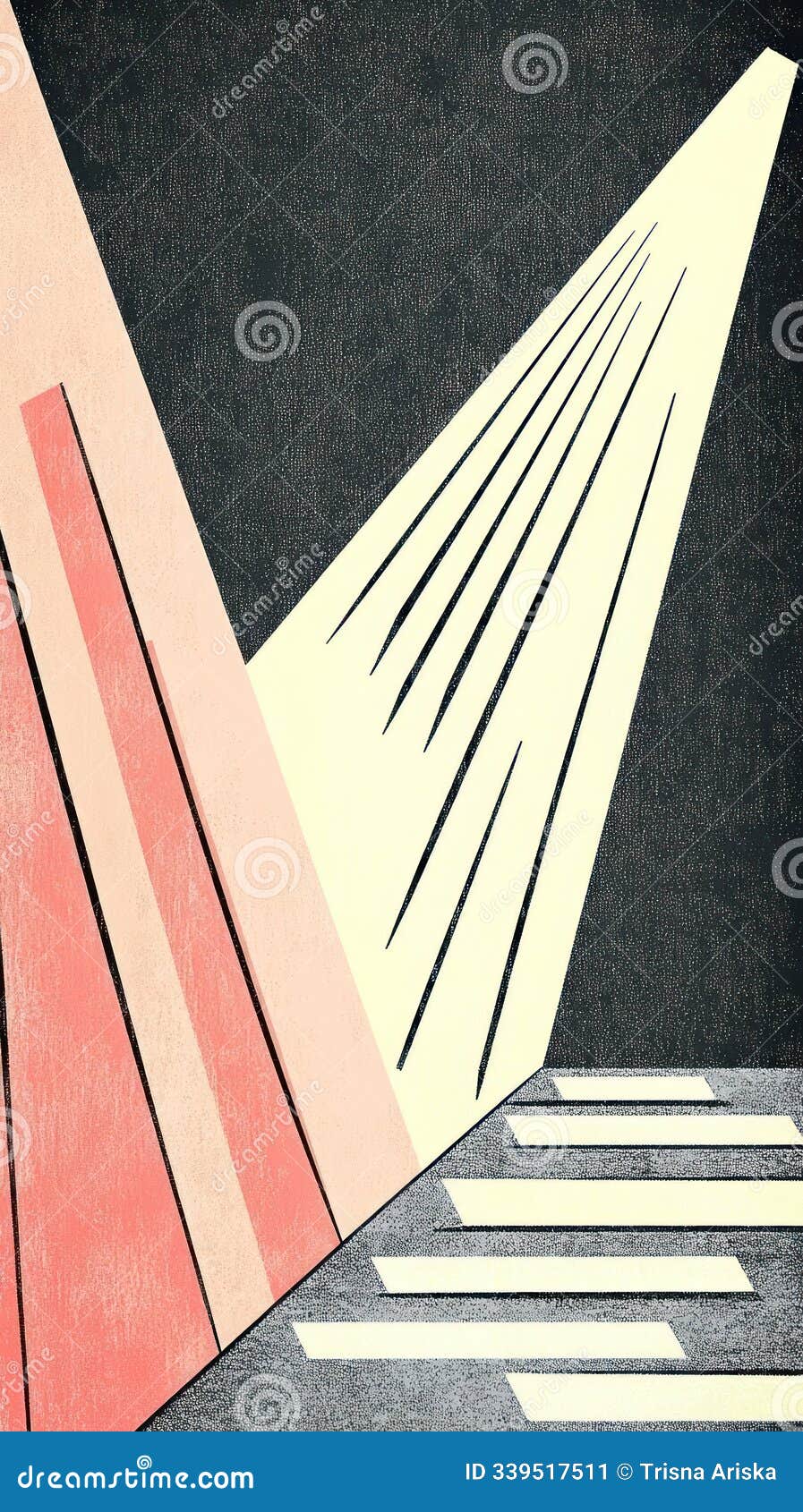 Abstract Geometric Shapes with Contrasting Colors and Lines Create a ...