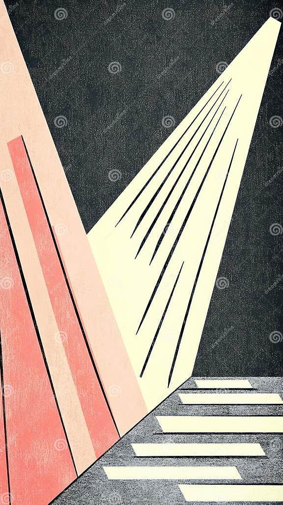 Abstract Geometric Shapes with Contrasting Colors and Lines Create a ...