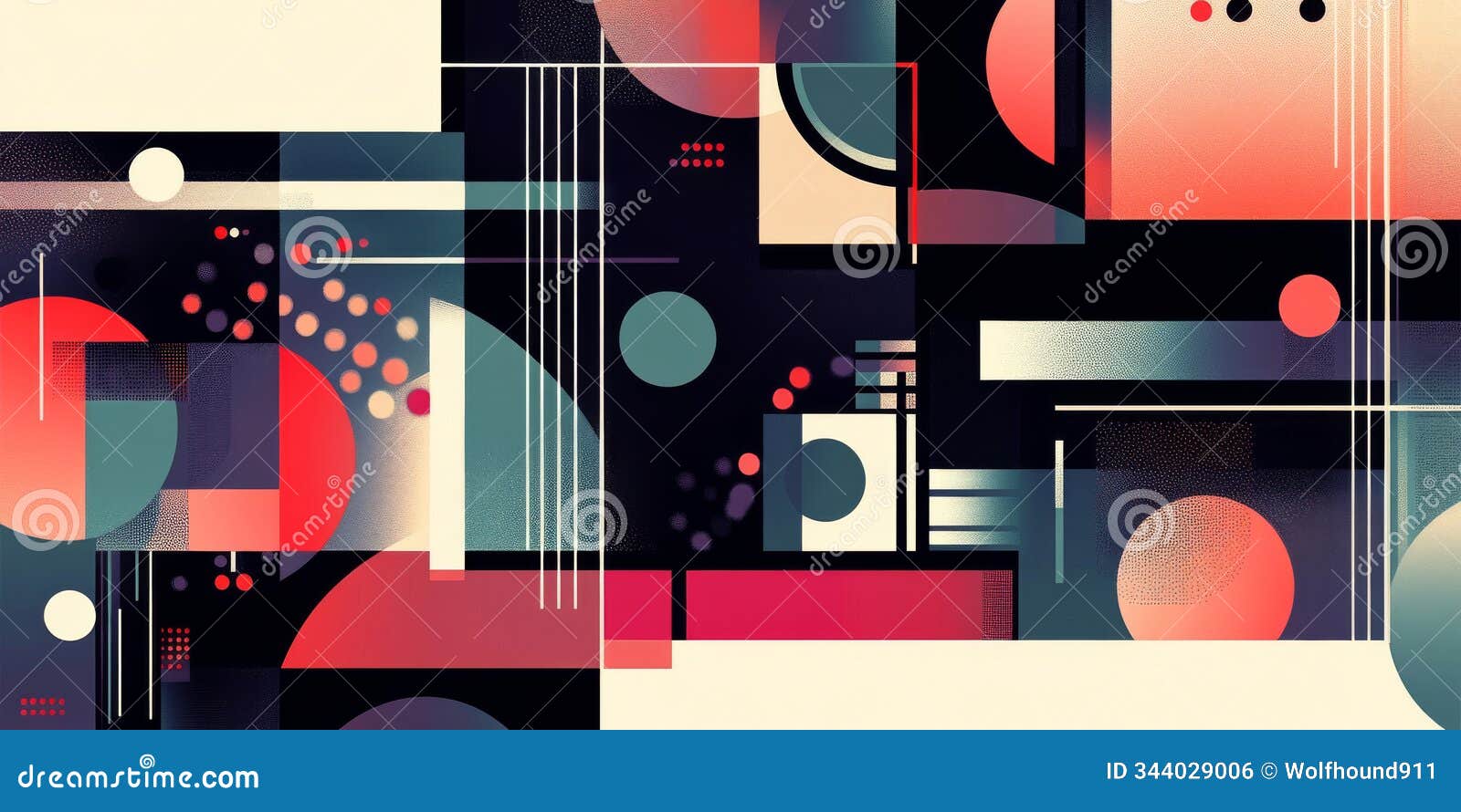 Abstract Geometric Shapes in a Cool Color Palette, Creating a Modern ...