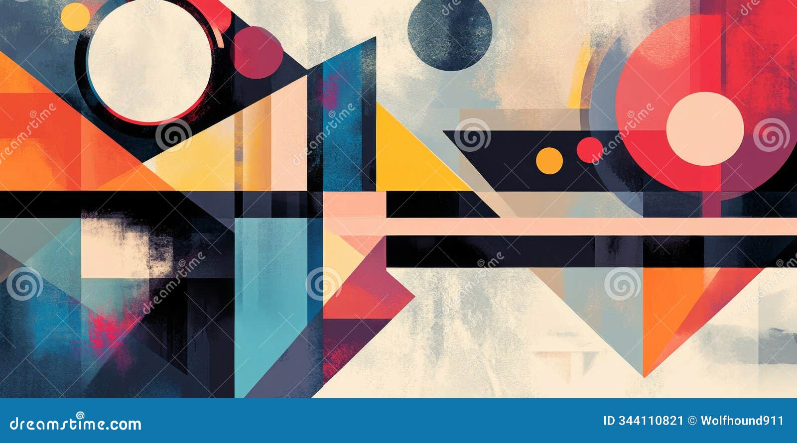 Abstract Geometric Shapes in a Cool Color Palette, Creating a Modern ...