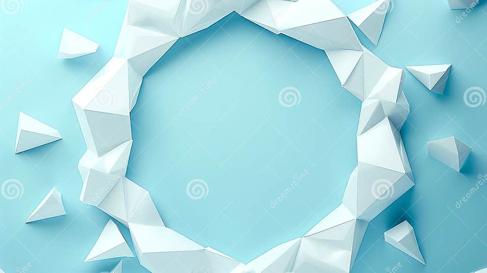 Abstract Geometric Shapes Create a Dynamic Border on a Soft Blue ...