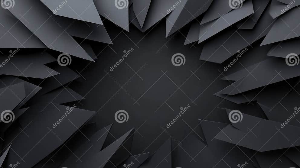Abstract Geometric Shapes Create a Dynamic, Jagged Pattern in Dark ...