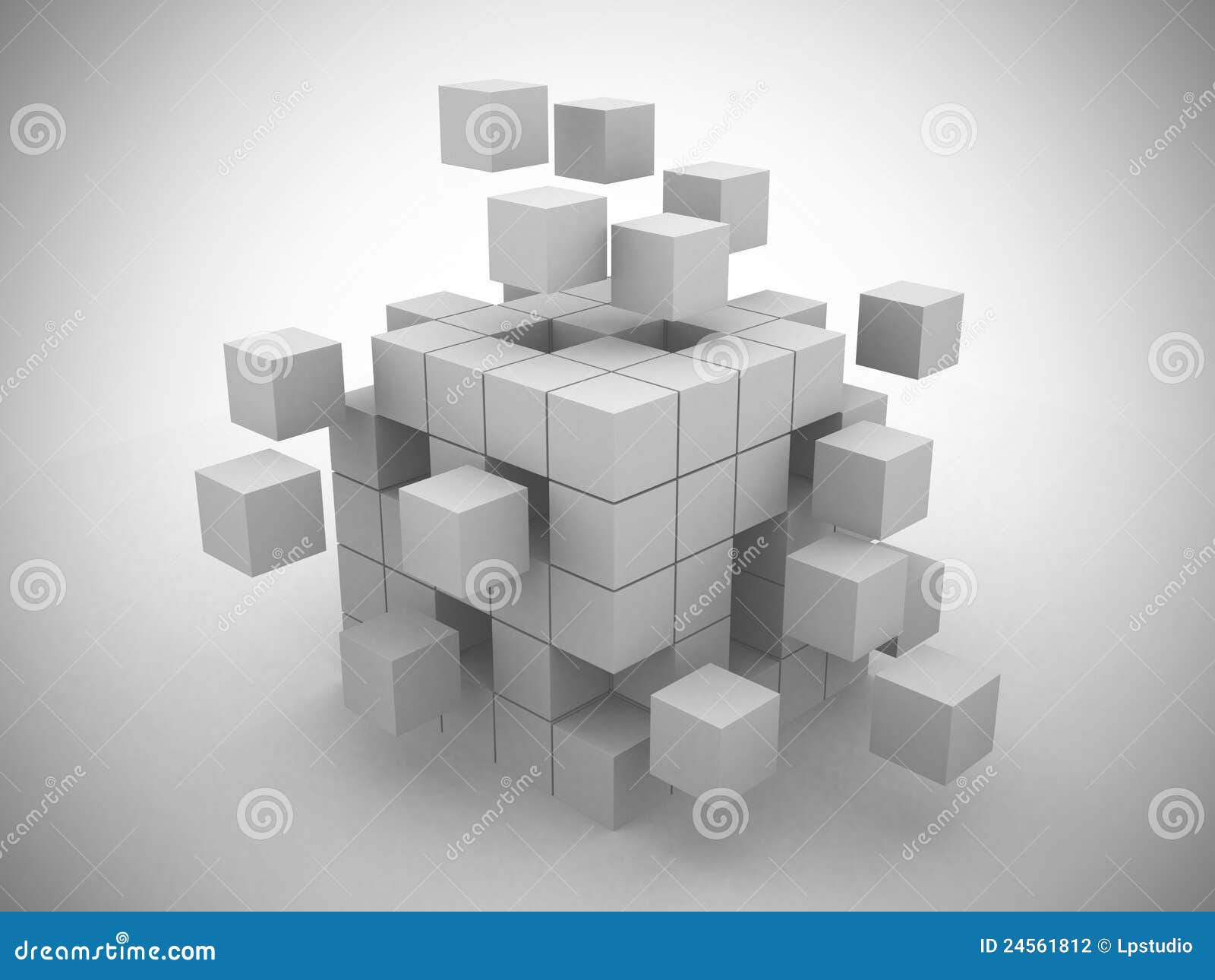 Abstract Geometric Shapes from Cubes Stock Illustration - Illustration ...