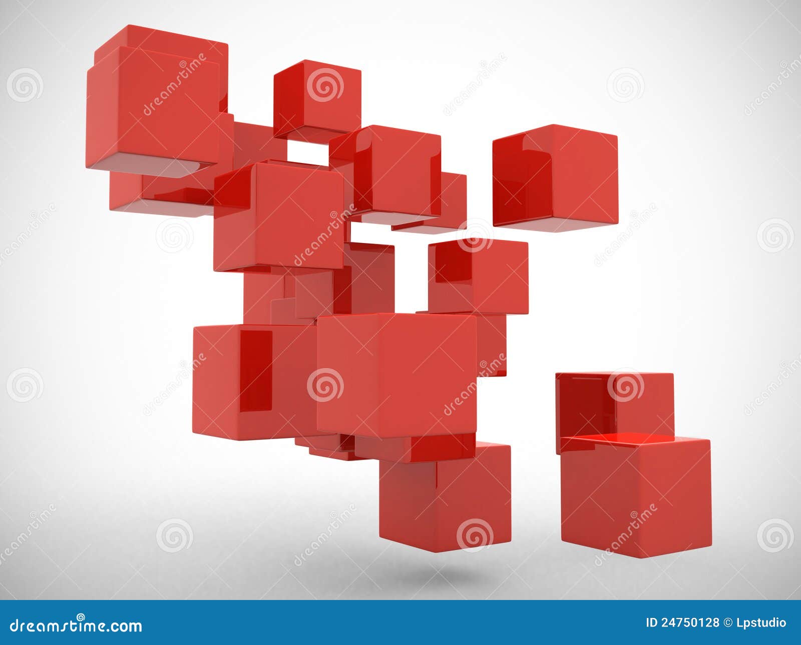 Abstract Geometric Shapes from Cubes -- 3d Render. Stock Illustration ...