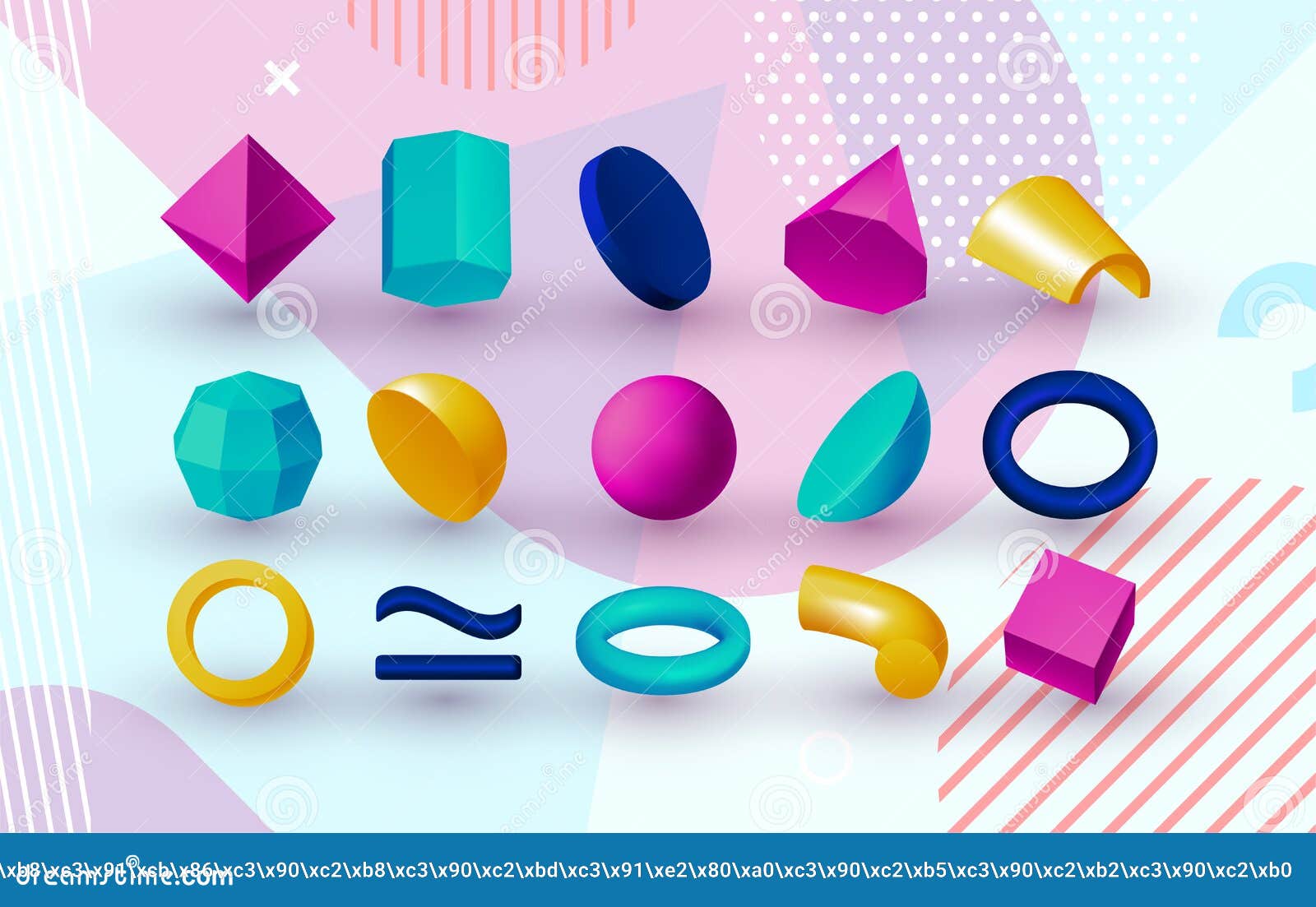 Abstract Geometric Shapes. 3d Elements. Graphic Geometry Minimal ...