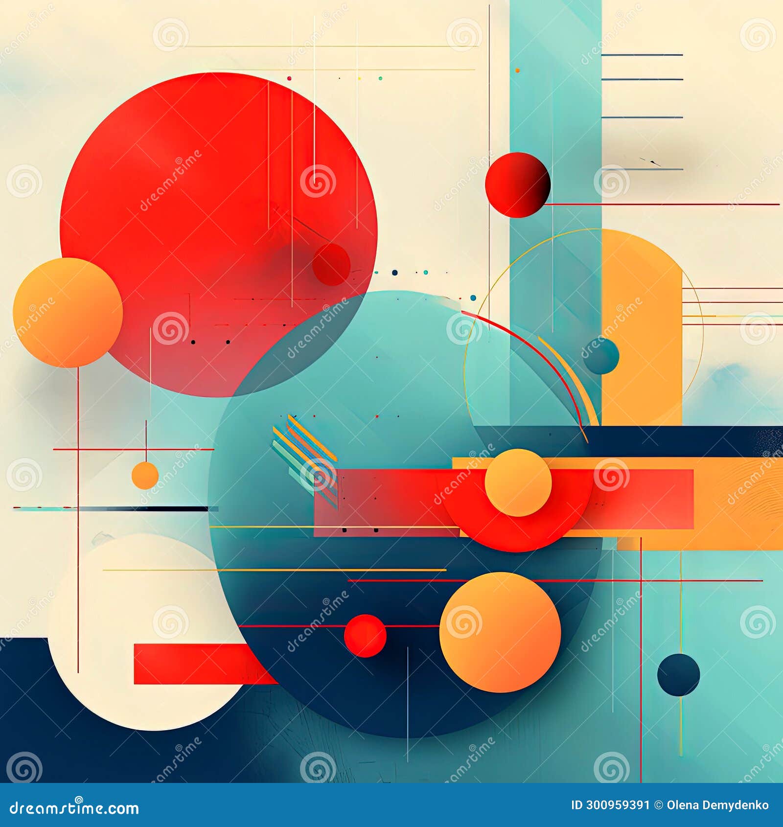 Abstract Geometric Shapes in Flat Design. Background in the Style of ...