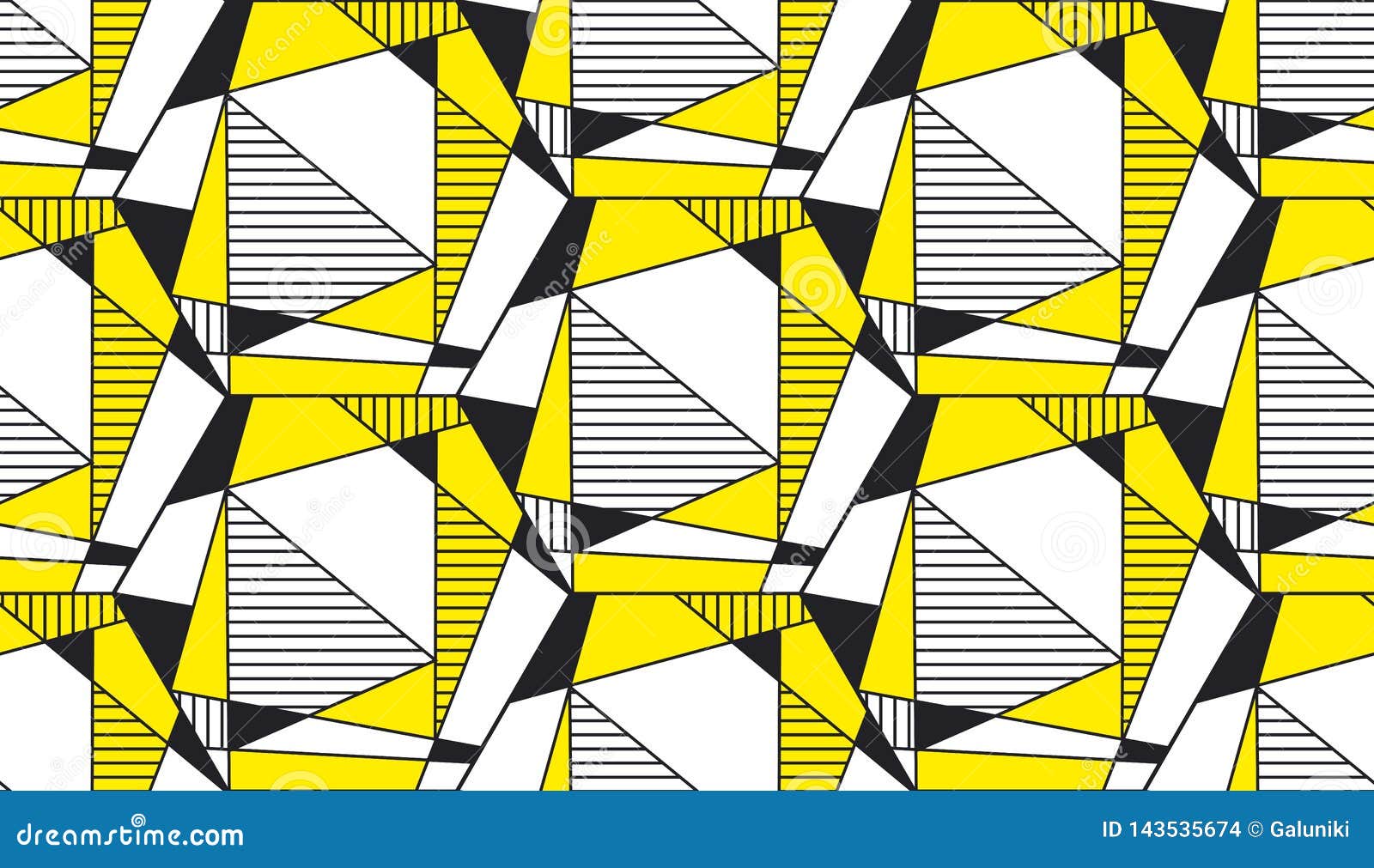 Abstract Geometric Shapes Flat Seamless Pattern Stock Vector ...