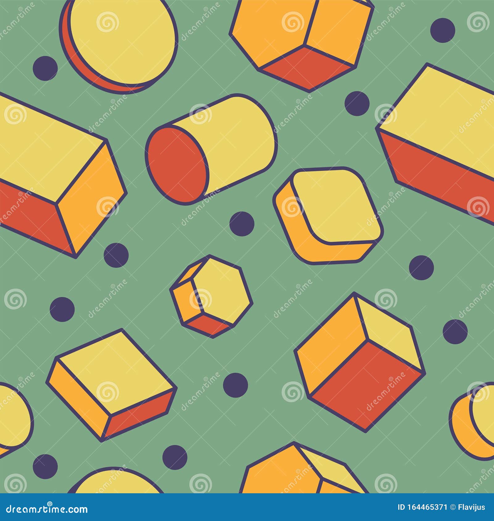 Abstract Geometric Shapes and Forms Seamless Stock Vector ...