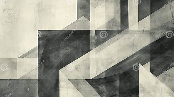 Abstract Geometric Shapes with a Grayscale Texture Background Stock ...