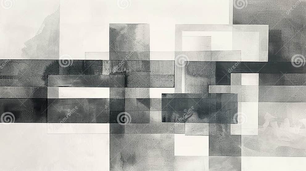 Abstract Geometric Shapes with a Grayscale Texture Background Stock ...