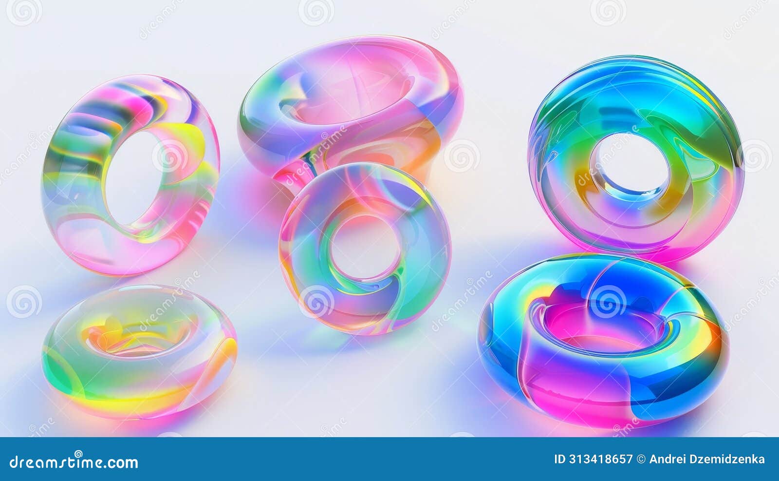 Abstract Geometric Shapes Isolated on White. Torus, Donut Stock Image ...