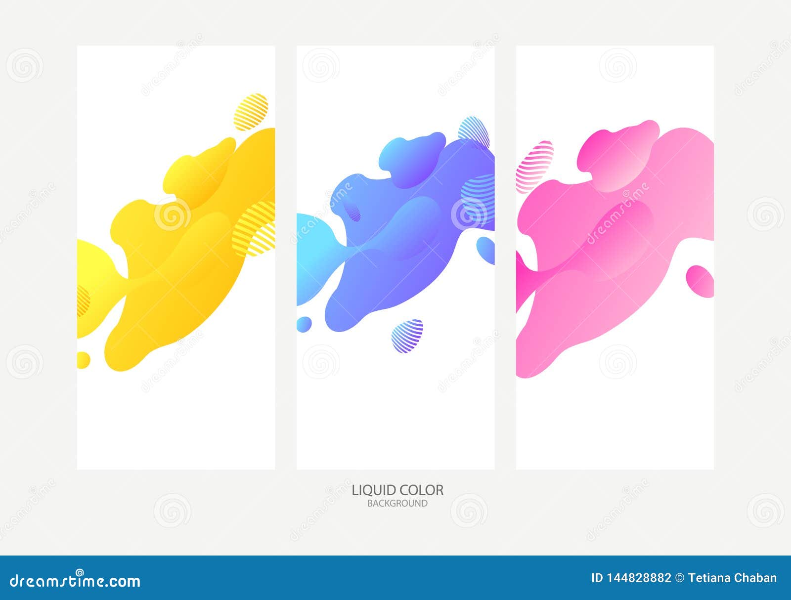 Abstract Geometric Shapes. Liquid Gradient Banners Isolated on White ...