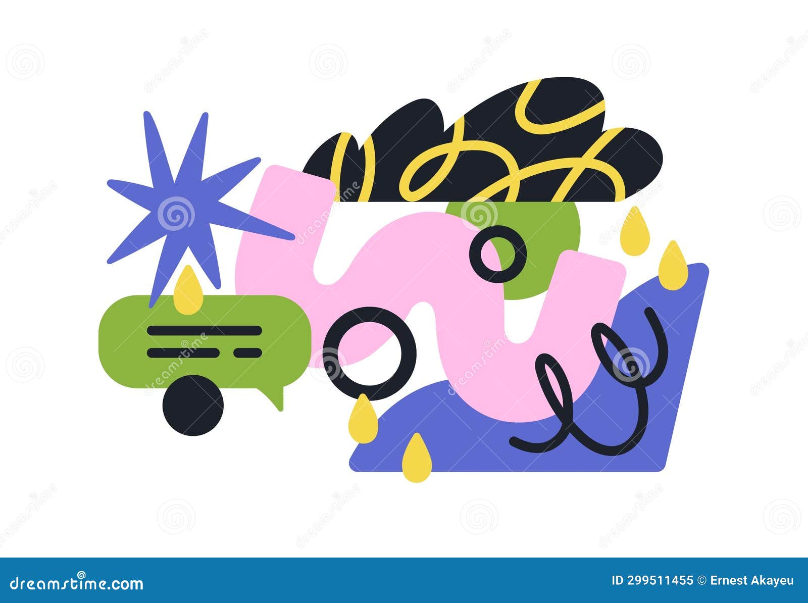 Modern Random Filling Geometric Shapes Pattern Stock Photography ...