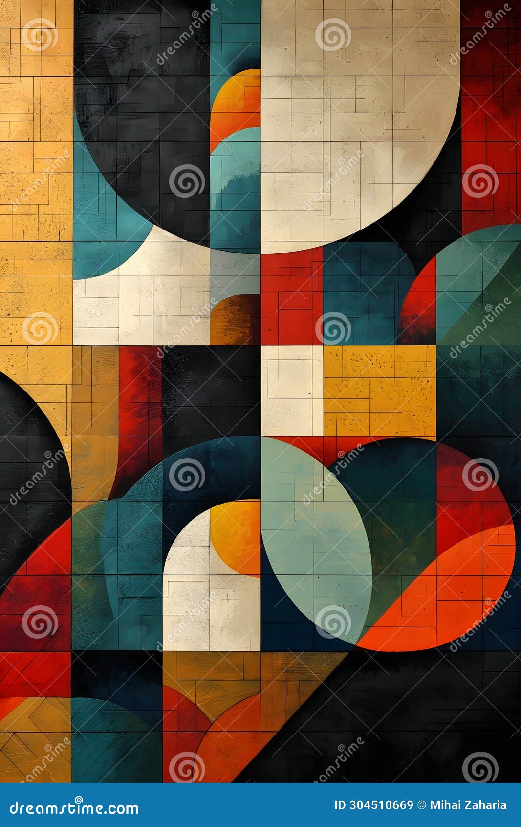 Abstract Geometric Shapes Mural. Created with Generative AI Stock ...