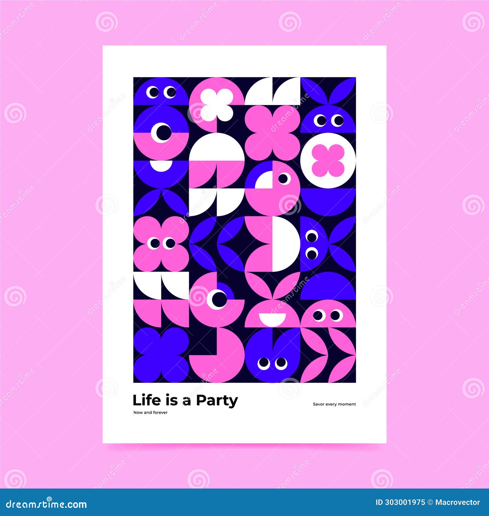 Abstract Geometric Shapes Poster Stock Illustration - Illustration of ...