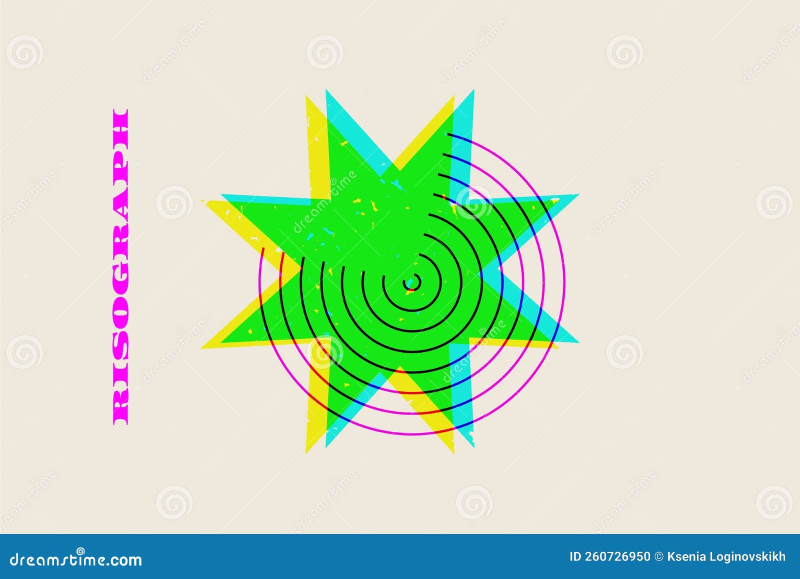 Abstract Geometric Shapes Risograph Texture Vector Stock Illustration ...