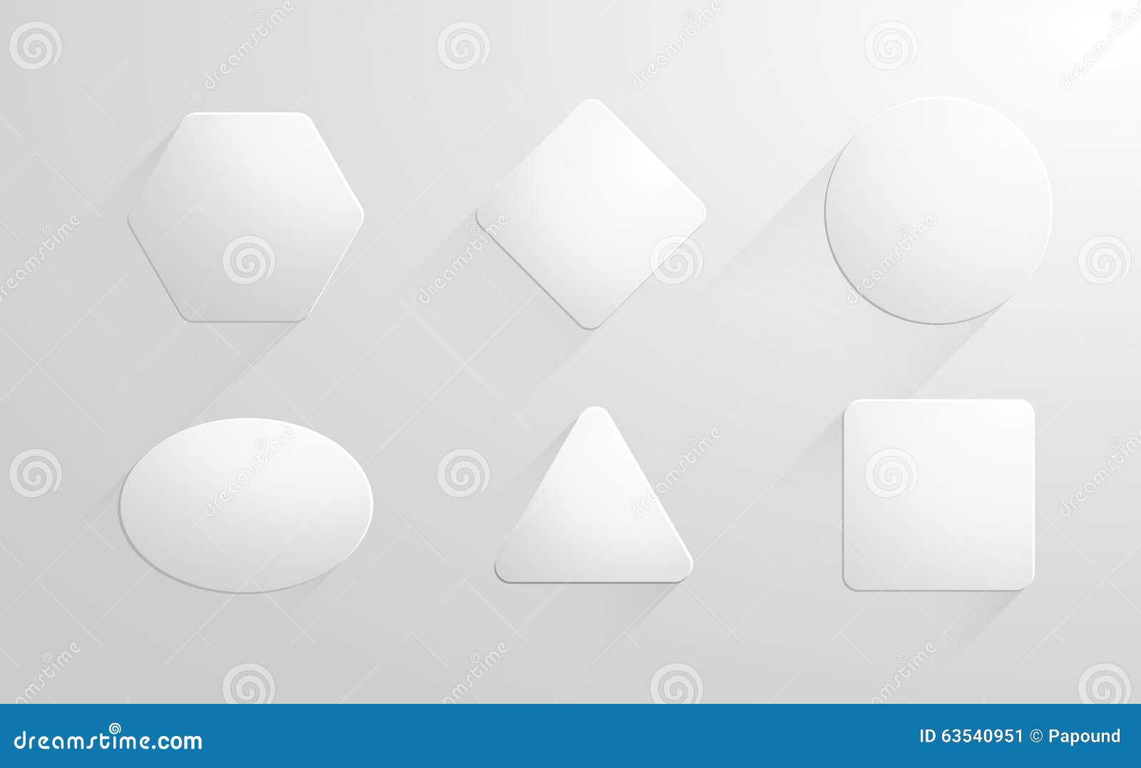 Abstract Geometric Shapes White Papers, Label, Stickers Set Stock ...