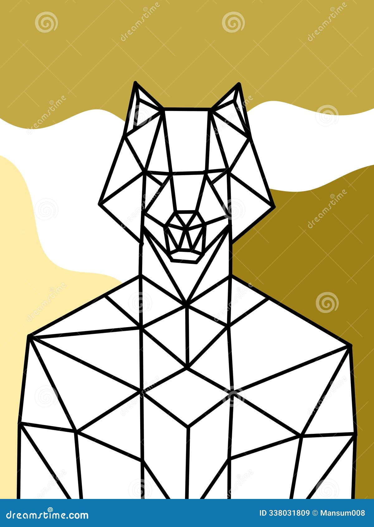 Abstract Geometric Shapes. Wolf Cartoon Illustration Stock Illustration ...