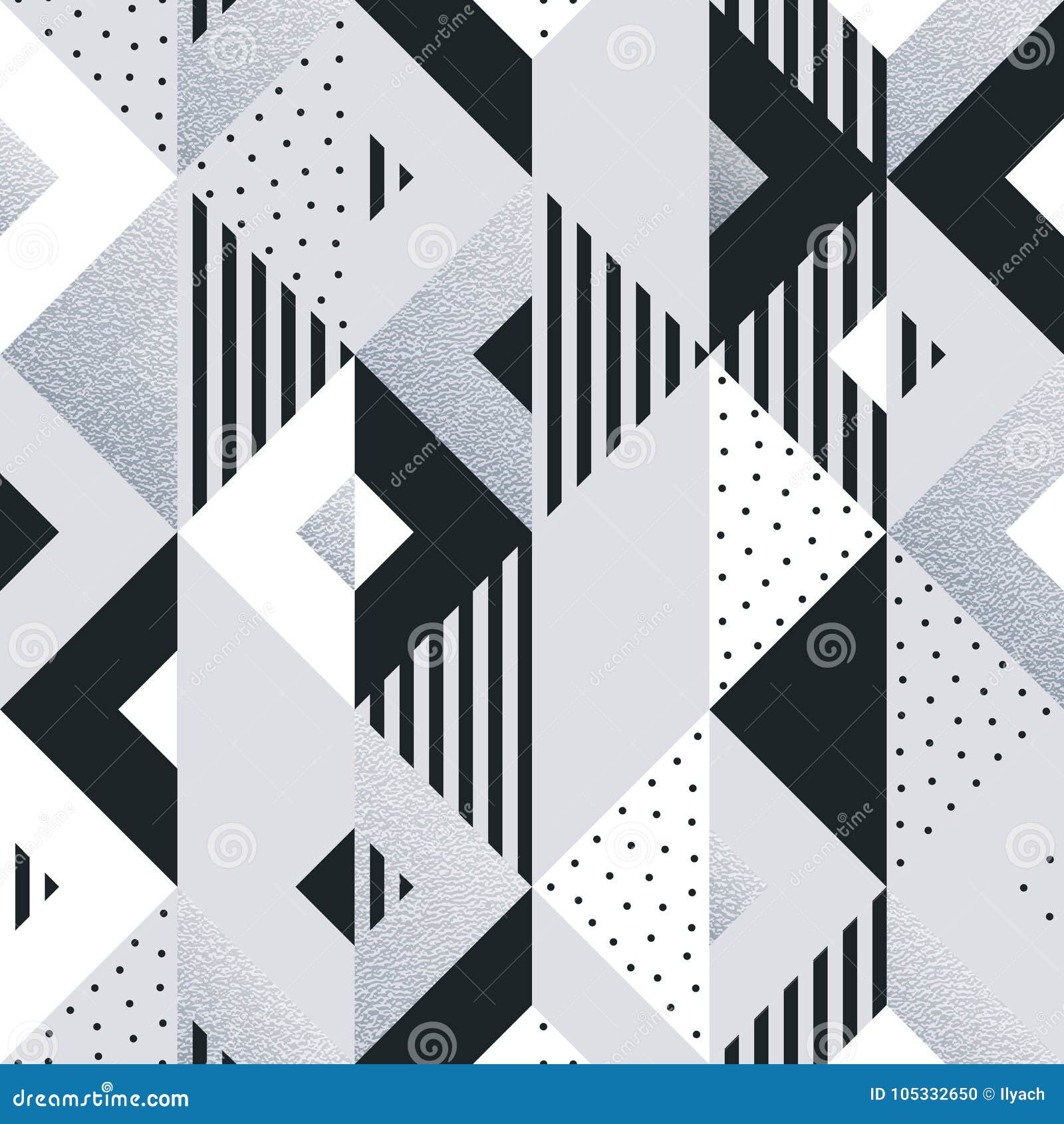 Abstract Geometric Silver Pattern Background Of Square And Triangle