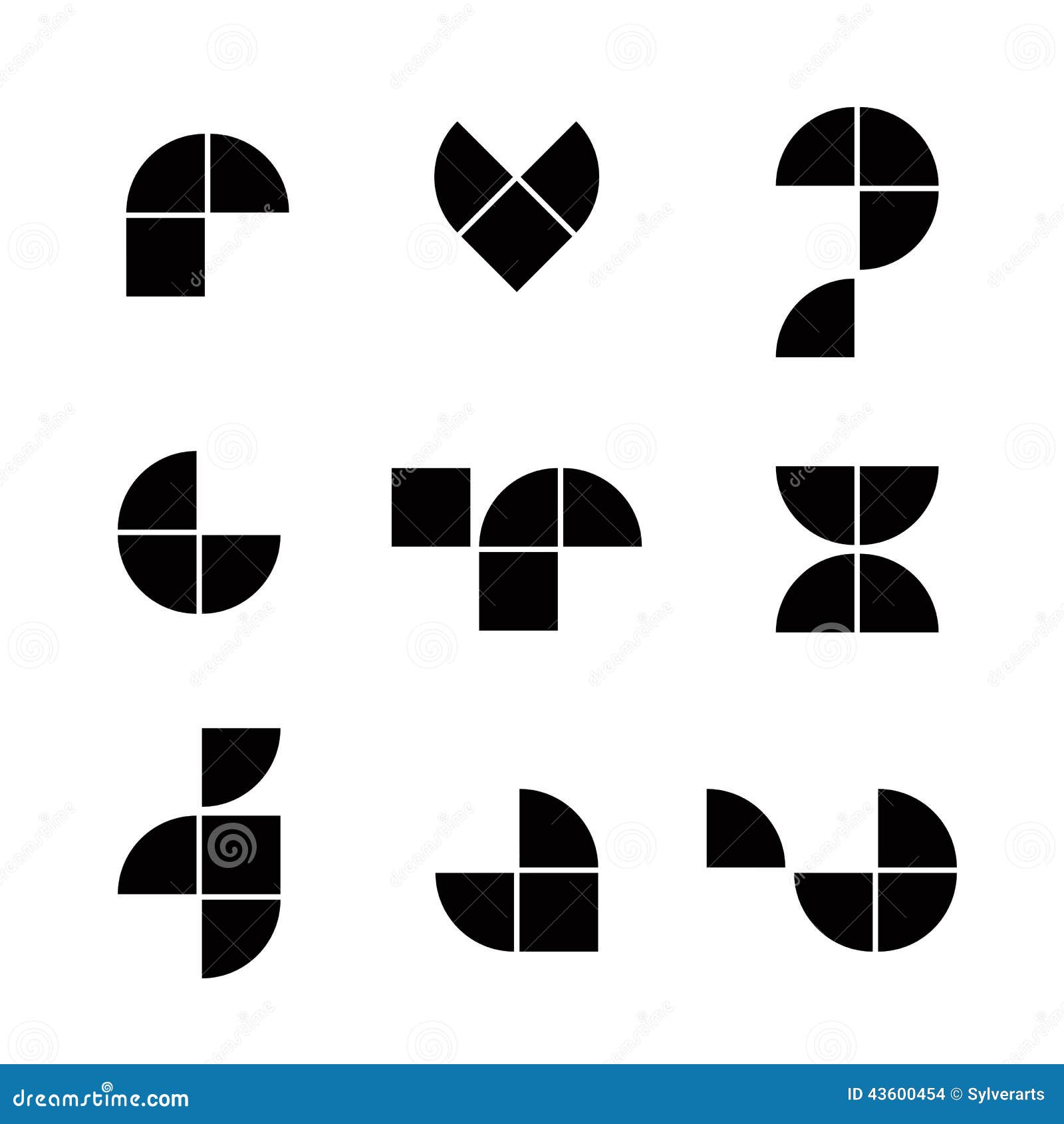 Abstract Geometric Simplistic Icons Set, Vector Symbols. Stock Vector ...