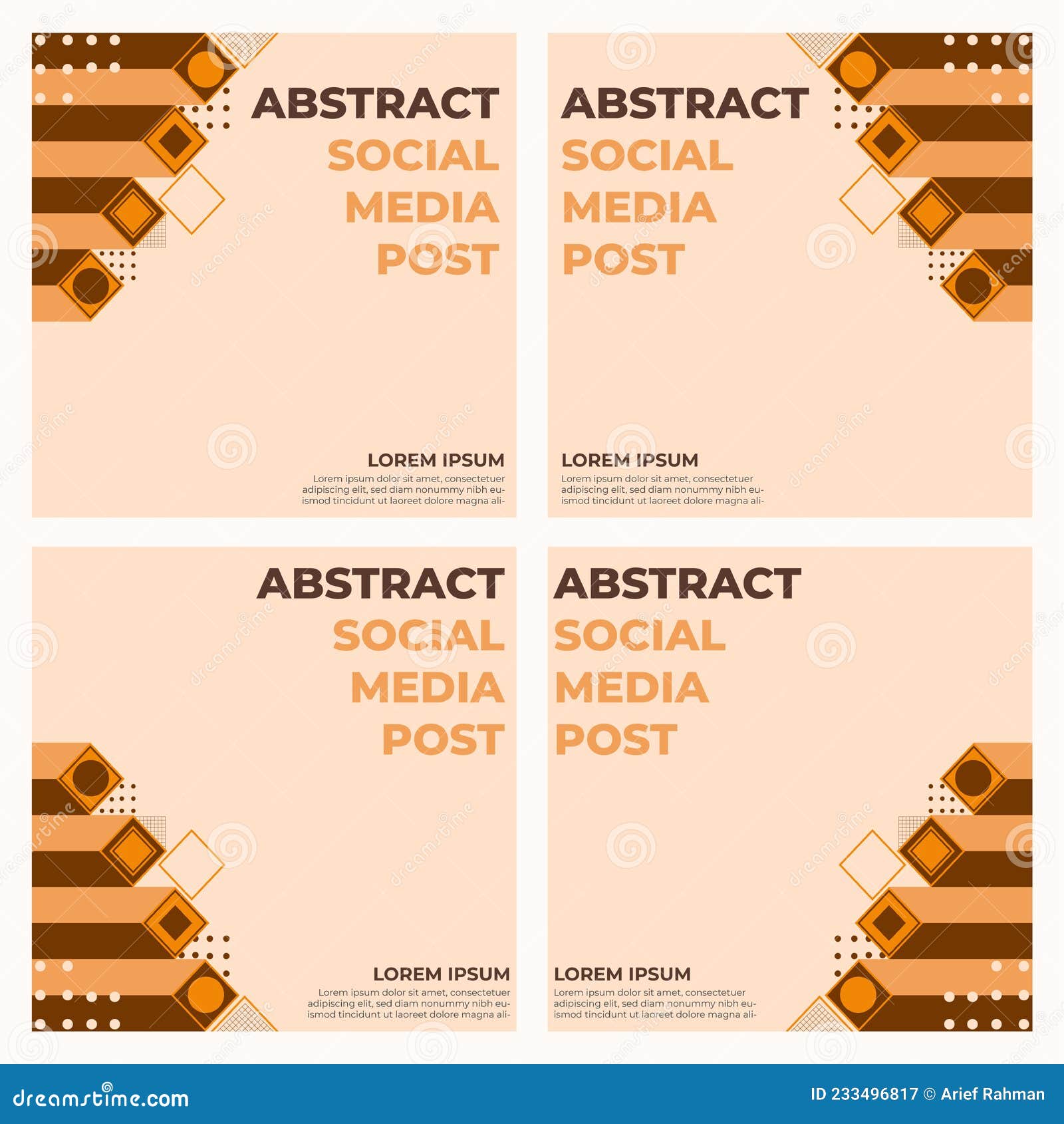 Abstract Geometric Social Media Post Template Stock Vector ...