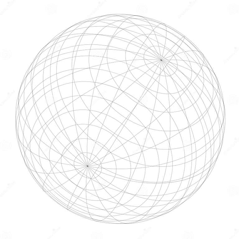 Abstract Geometric Sphere Grid Graphic Design Vector Stock Vector ...