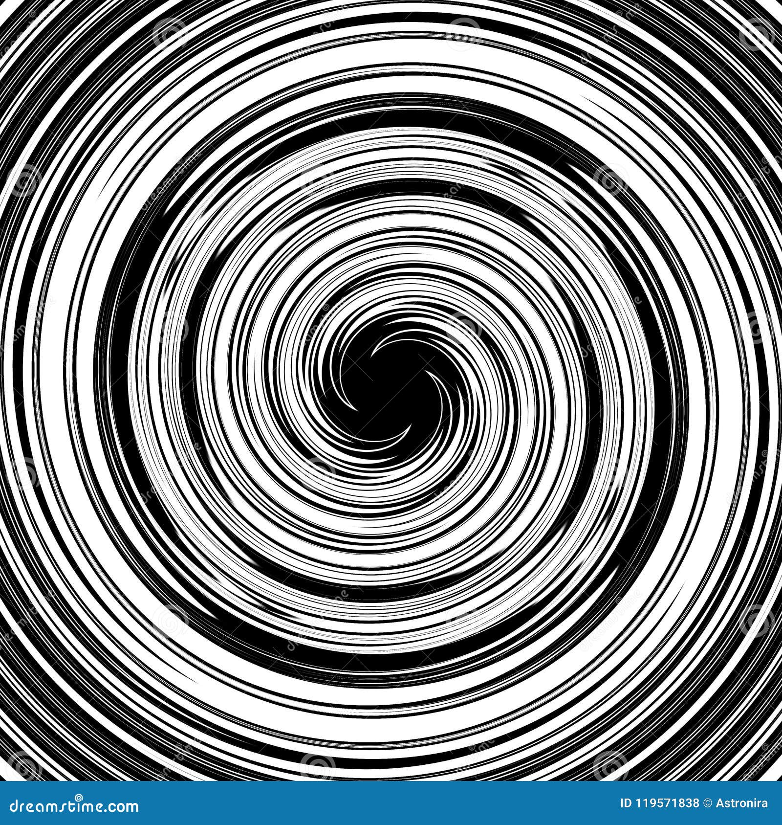 Abstract Geometric Spiral with Spiral in a Balck and White Colors Stock ...