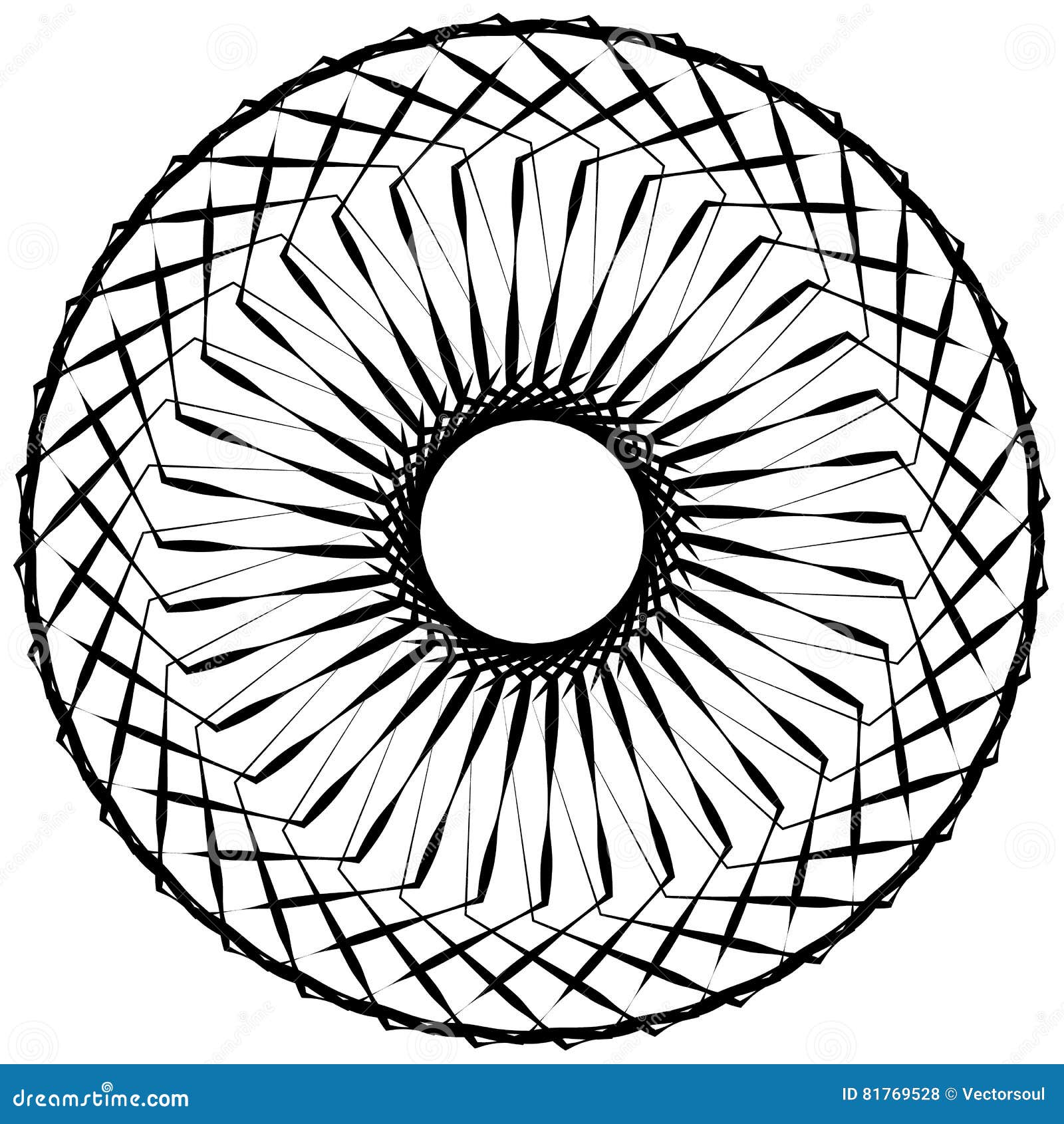 Abstract Geometric Spiral Element with Intersecting Lines Stock Vector ...