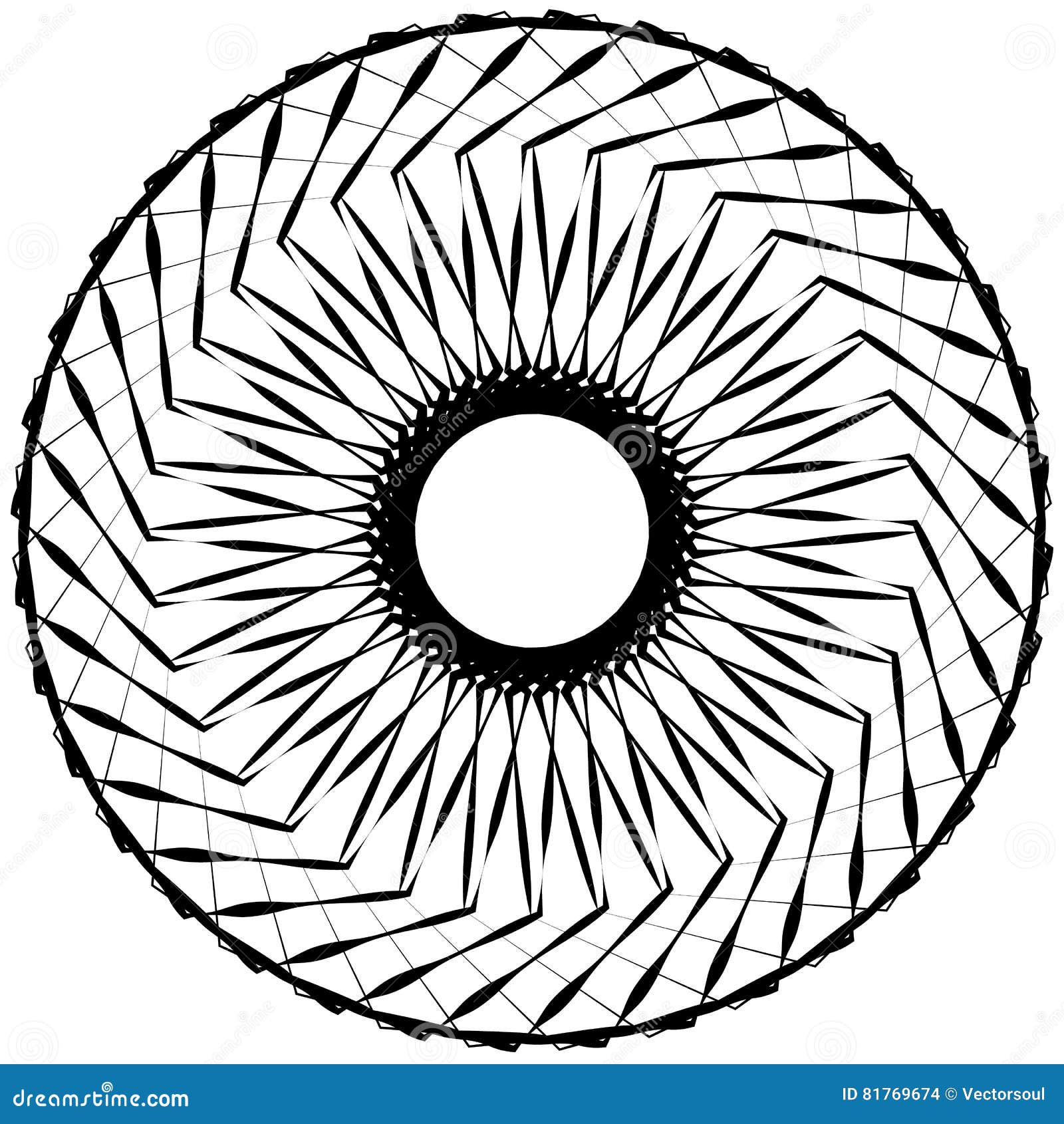 Abstract Geometric Spiral Element with Intersecting Lines Stock Vector ...