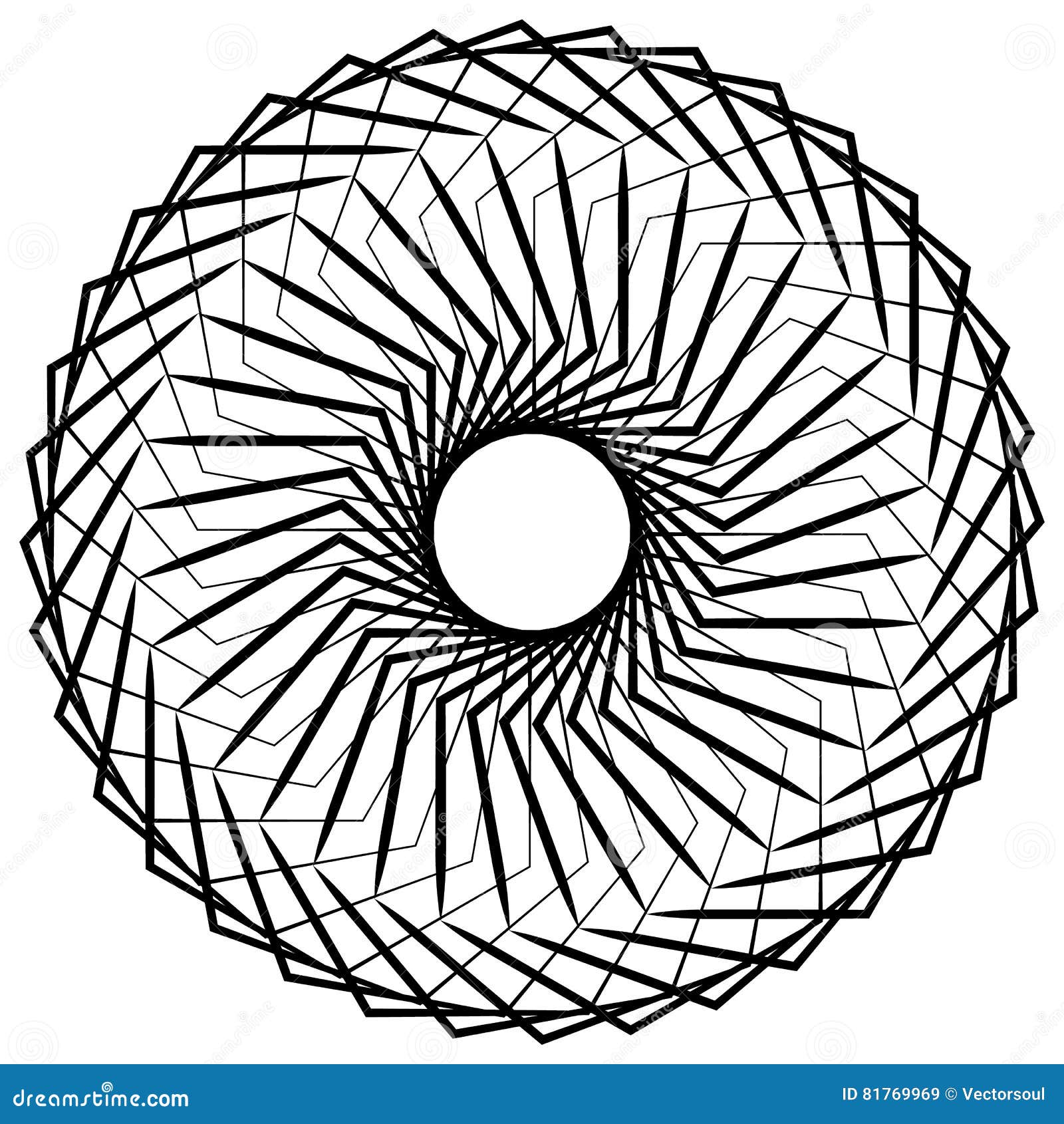 Abstract Geometric Spiral Element with Intersecting Lines Stock Vector ...