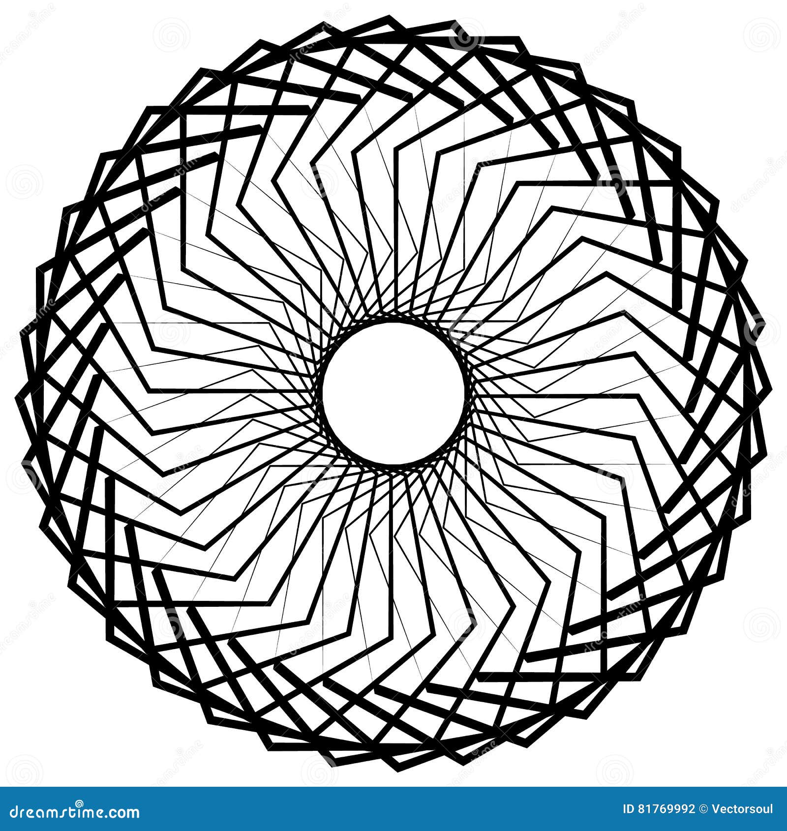 Abstract Geometric Spiral Element with Intersecting Lines Stock Vector ...
