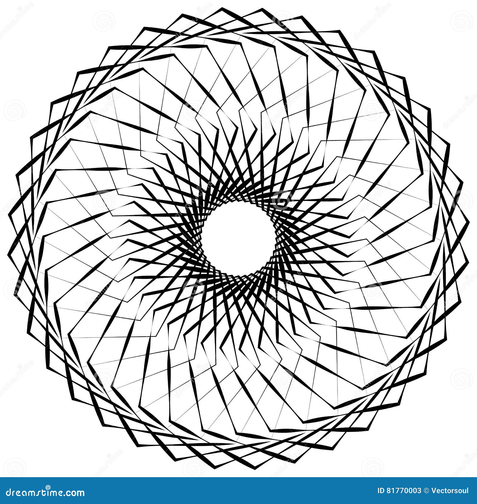 Abstract Geometric Spiral Element with Intersecting Lines Stock Vector ...