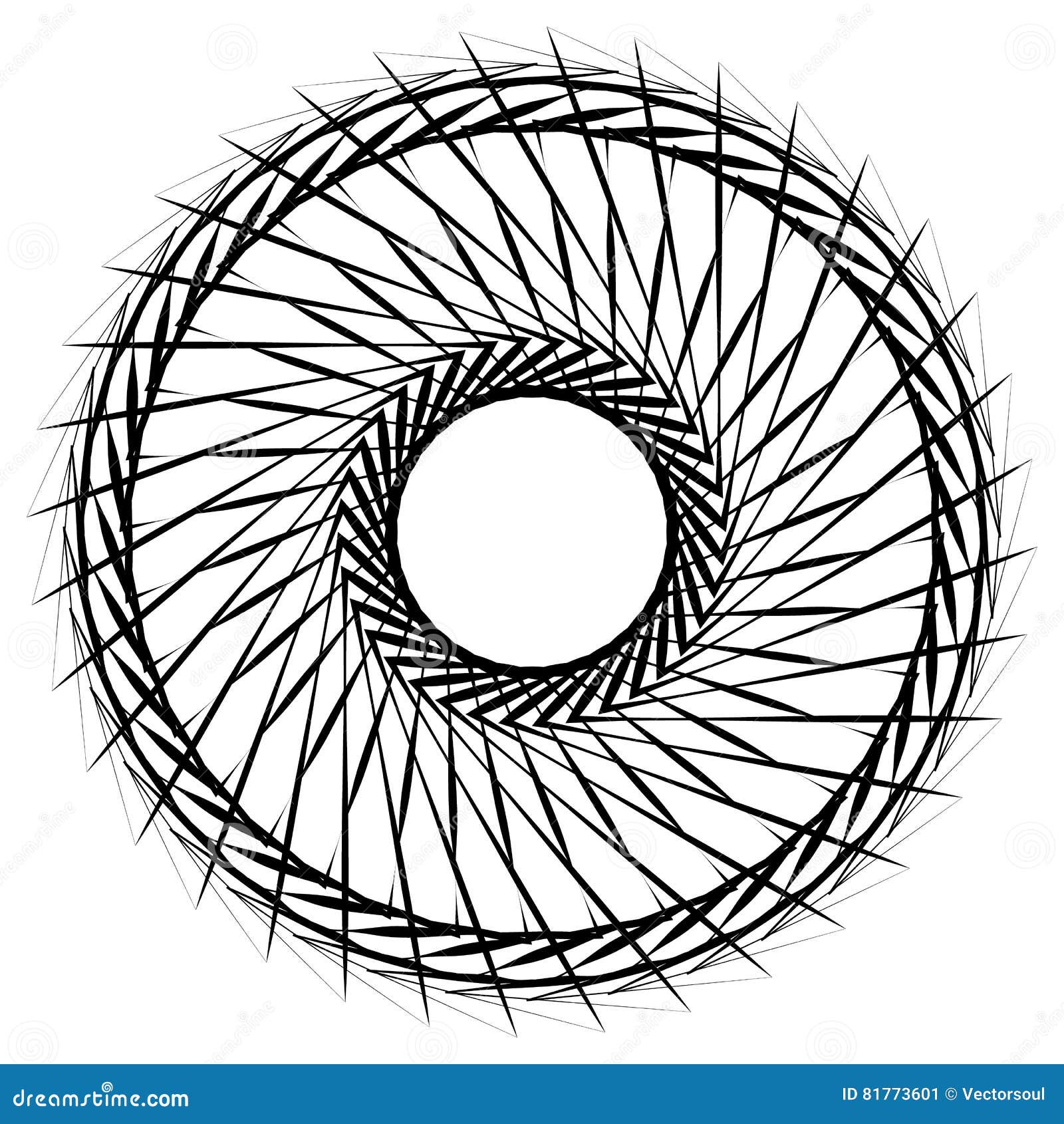 Abstract Geometric Spiral Element with Intersecting Lines Stock Vector ...
