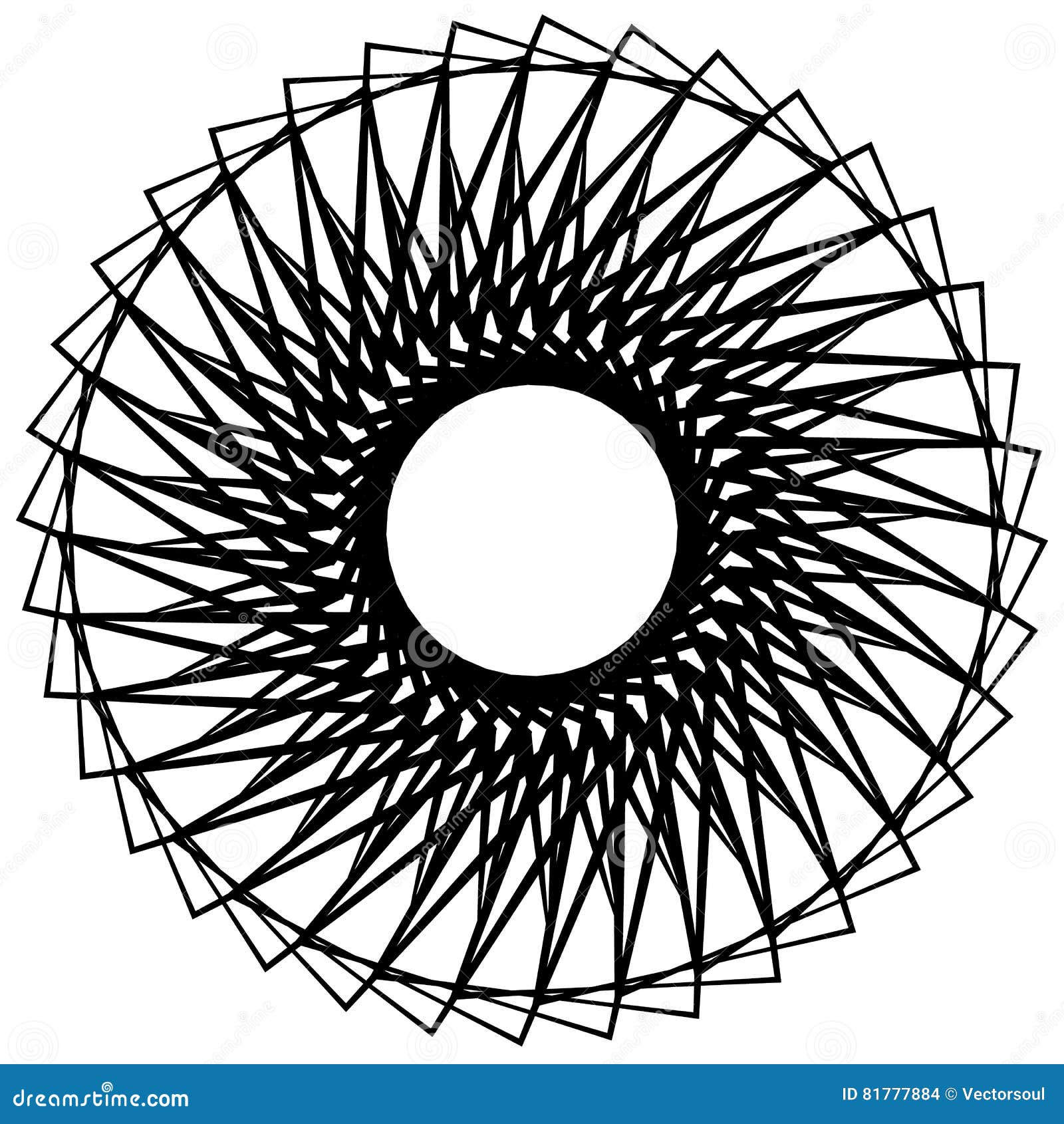 Abstract Geometric Spiral Element with Intersecting Lines Stock Vector ...