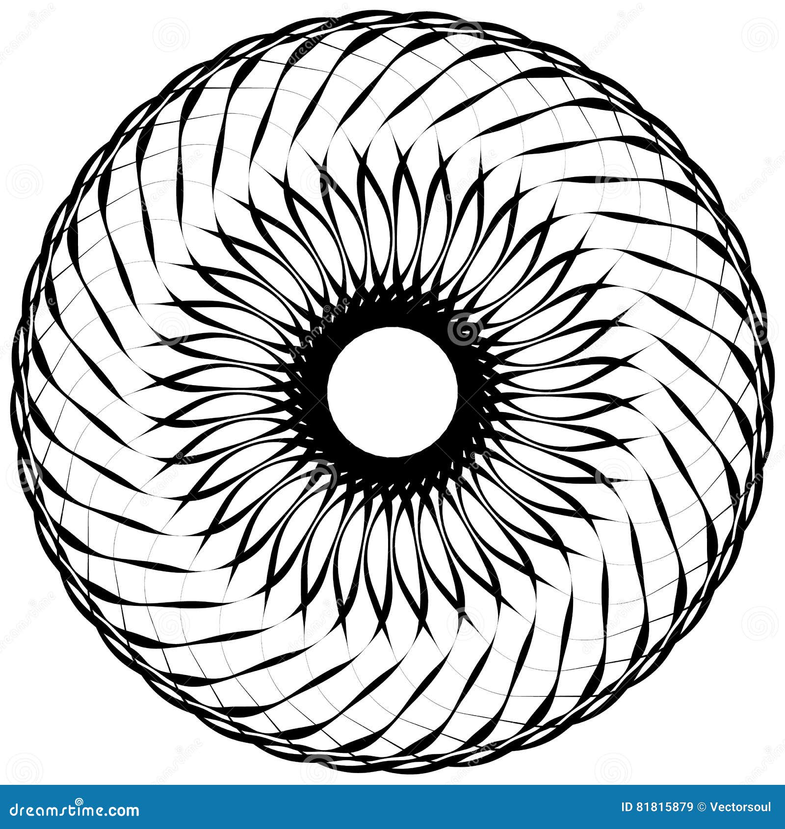 Abstract Geometric Spiral Element with Intersecting Lines Stock Vector ...