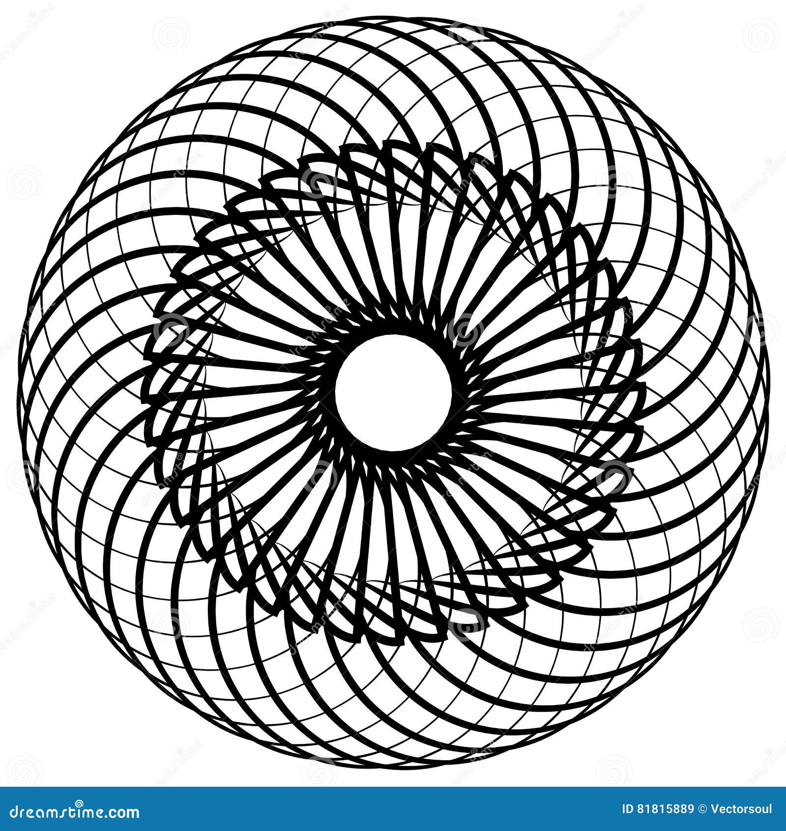 Abstract Geometric Spiral Element with Intersecting Lines Stock Vector ...