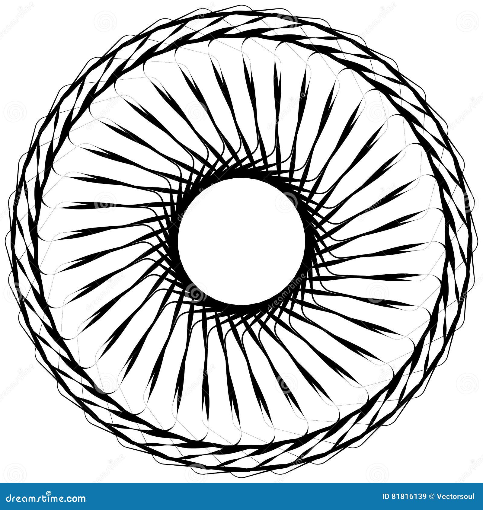 Abstract Geometric Spiral Element with Intersecting Lines Stock Vector ...