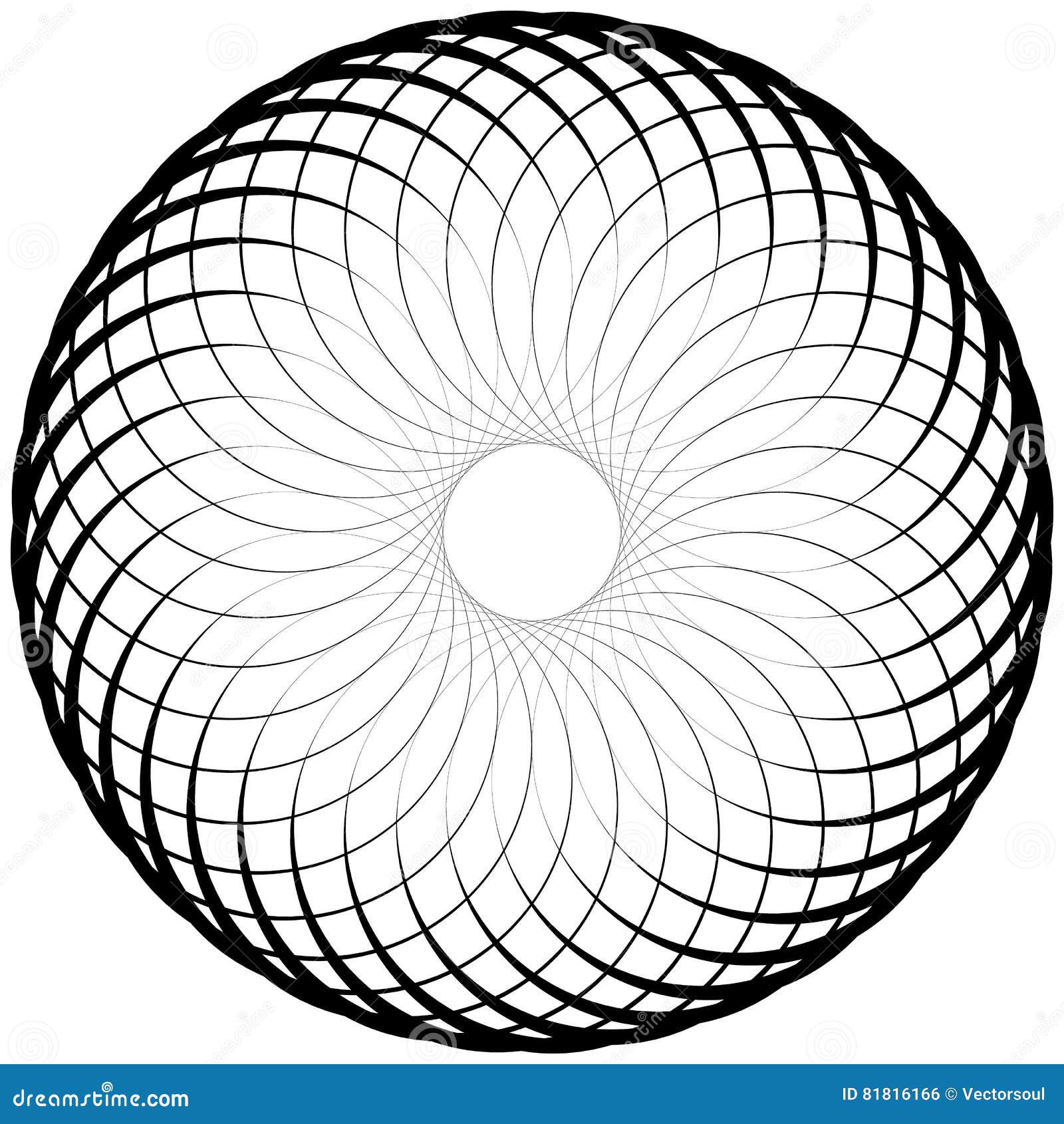 Abstract Geometric Spiral Element with Intersecting Lines Stock Vector ...