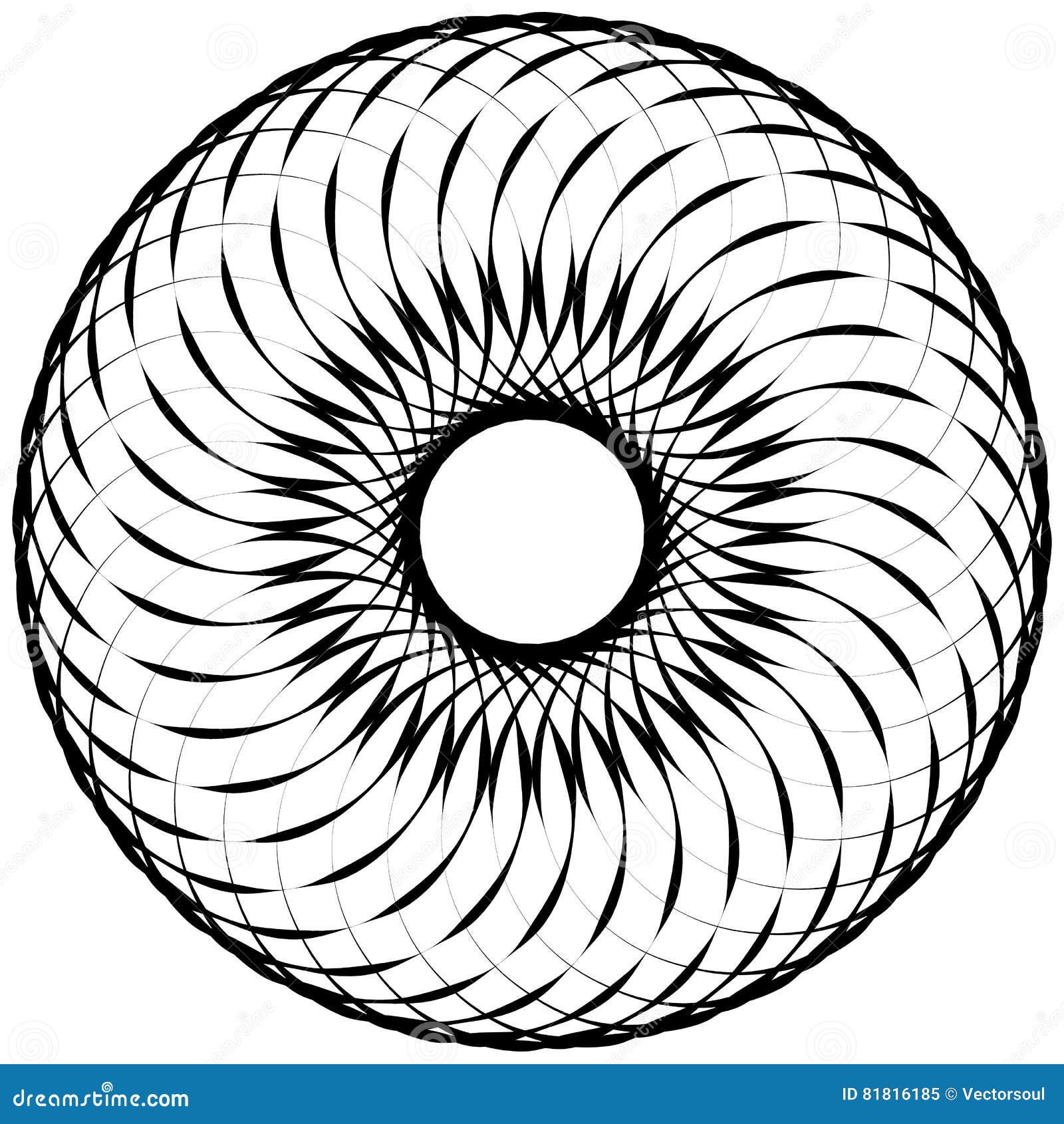 Abstract Geometric Spiral Element with Intersecting Lines Stock Vector ...