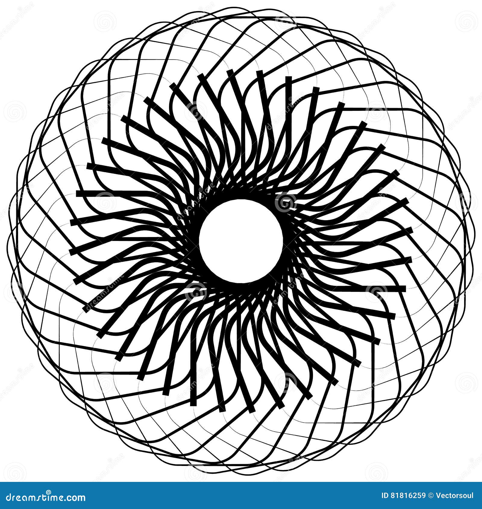 Abstract Geometric Spiral Element with Intersecting Lines Stock Vector ...
